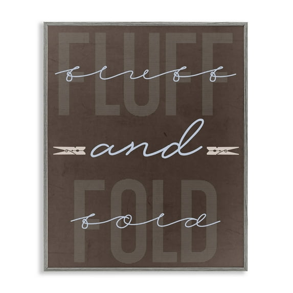 Fluff And Fold Brown Minimal Gray Framed Giclee Art, design by Marcus ...