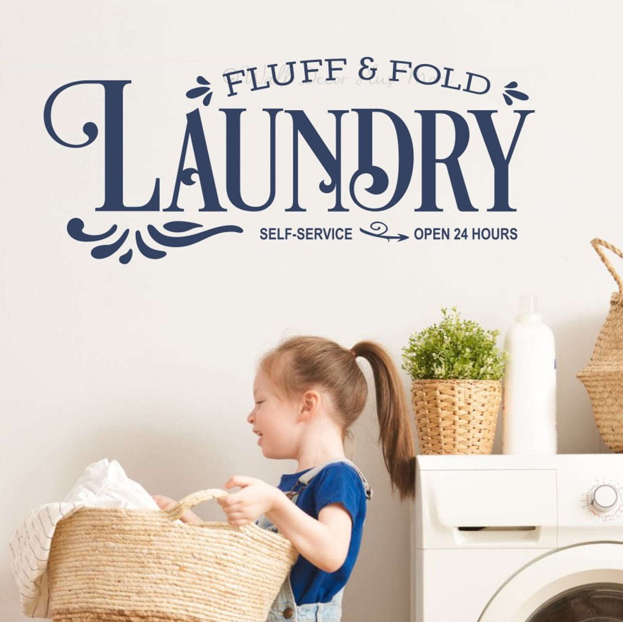 Fluff Fold Laundry Self Service Quote Decals for Wall - Die-Cut Vinyl ...
