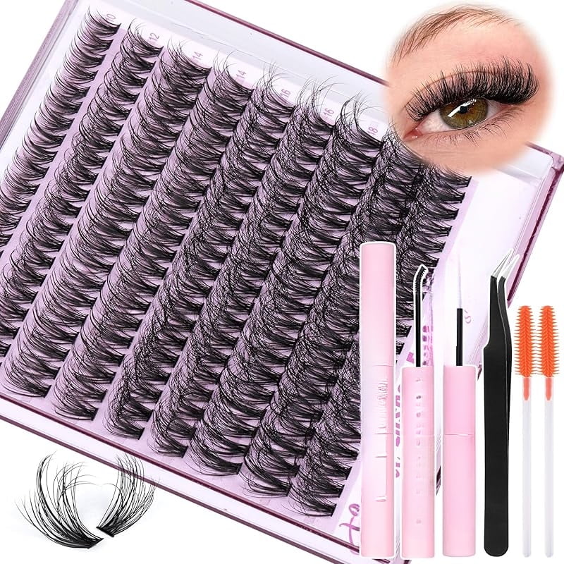 Fluff Lash Extension Kit Wispy Eyelash Extension Kit 10-18MM Natural ...