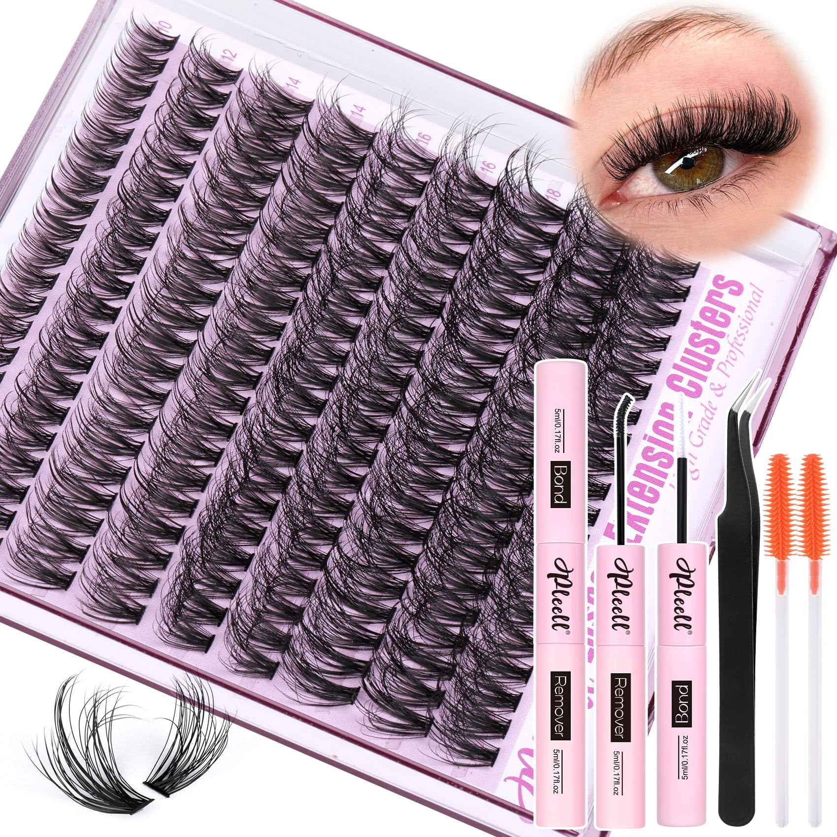 Fluff Lash Extension OLF24 Wispy Eyelash Extension 10-18MM Natural Lash Clusters 180PCS Cluster ...