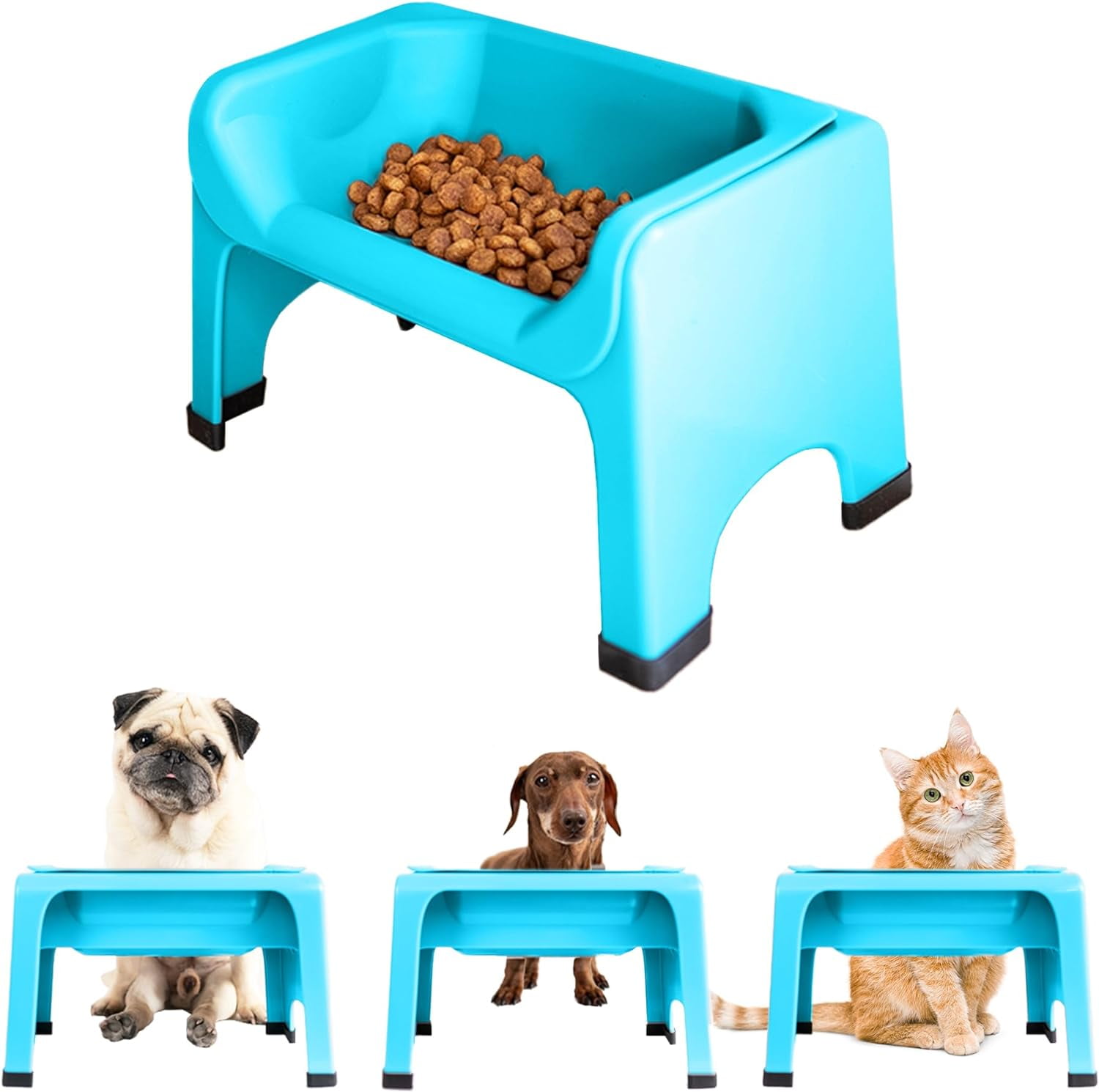 Fluff Trough Elevated Dog Bowl for Food | 5inch Tall Cat & Dog Feeding ...