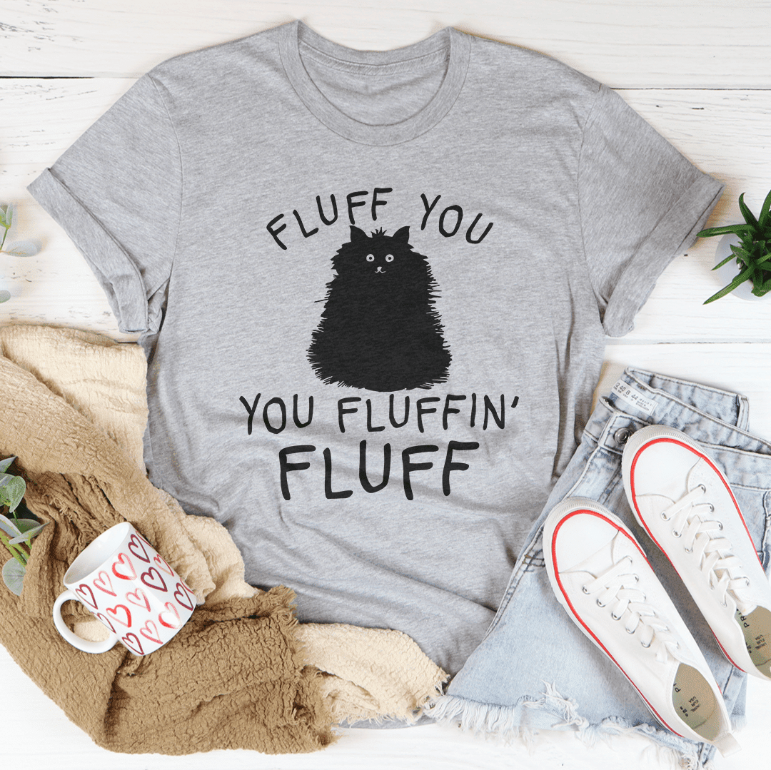 Fluff You Cat Tee Athletic Heather S Peachy Sunday T-Shirt - Walmart.com
