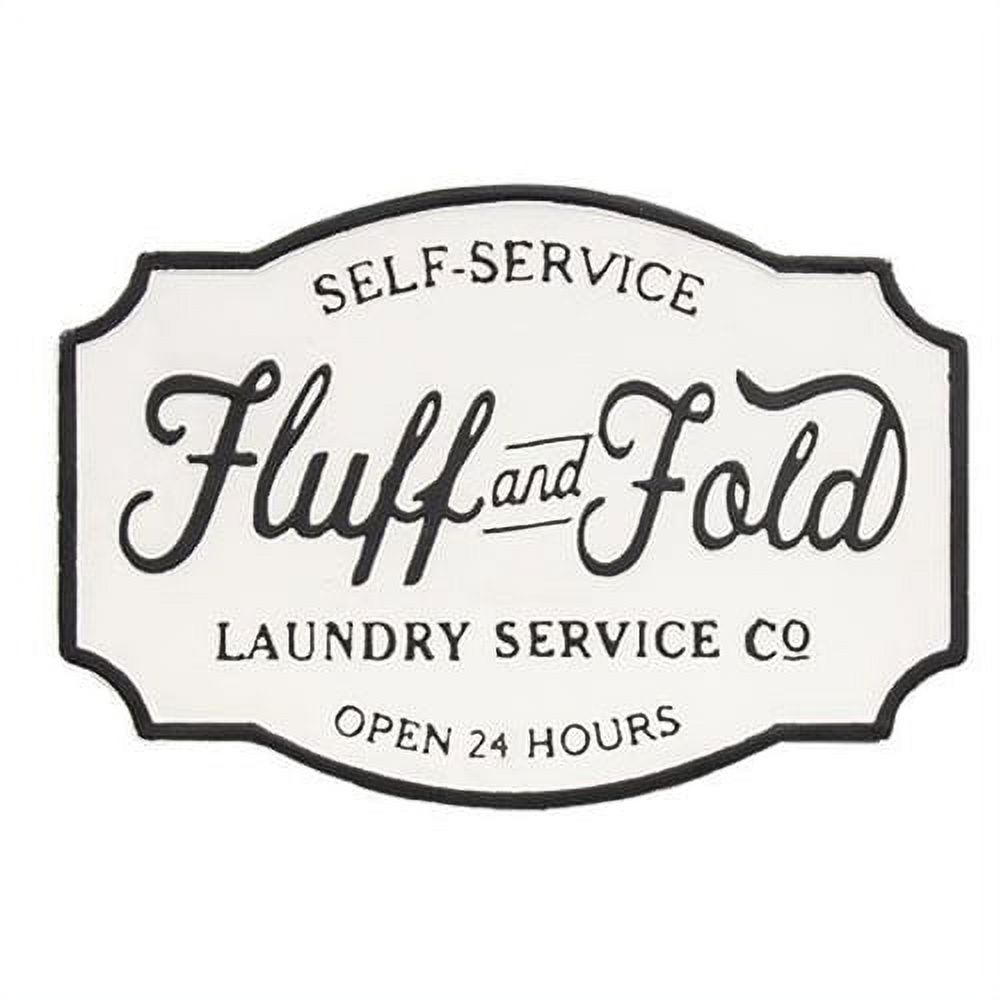 Fluff and Fold Laundry Co. Farmhouse Metal Sign - Walmart.com