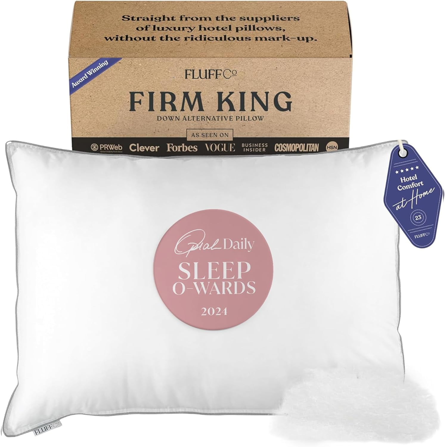 FluffCo. Down Alternative King Size Pillows | Luxury Hotel-Quality ...