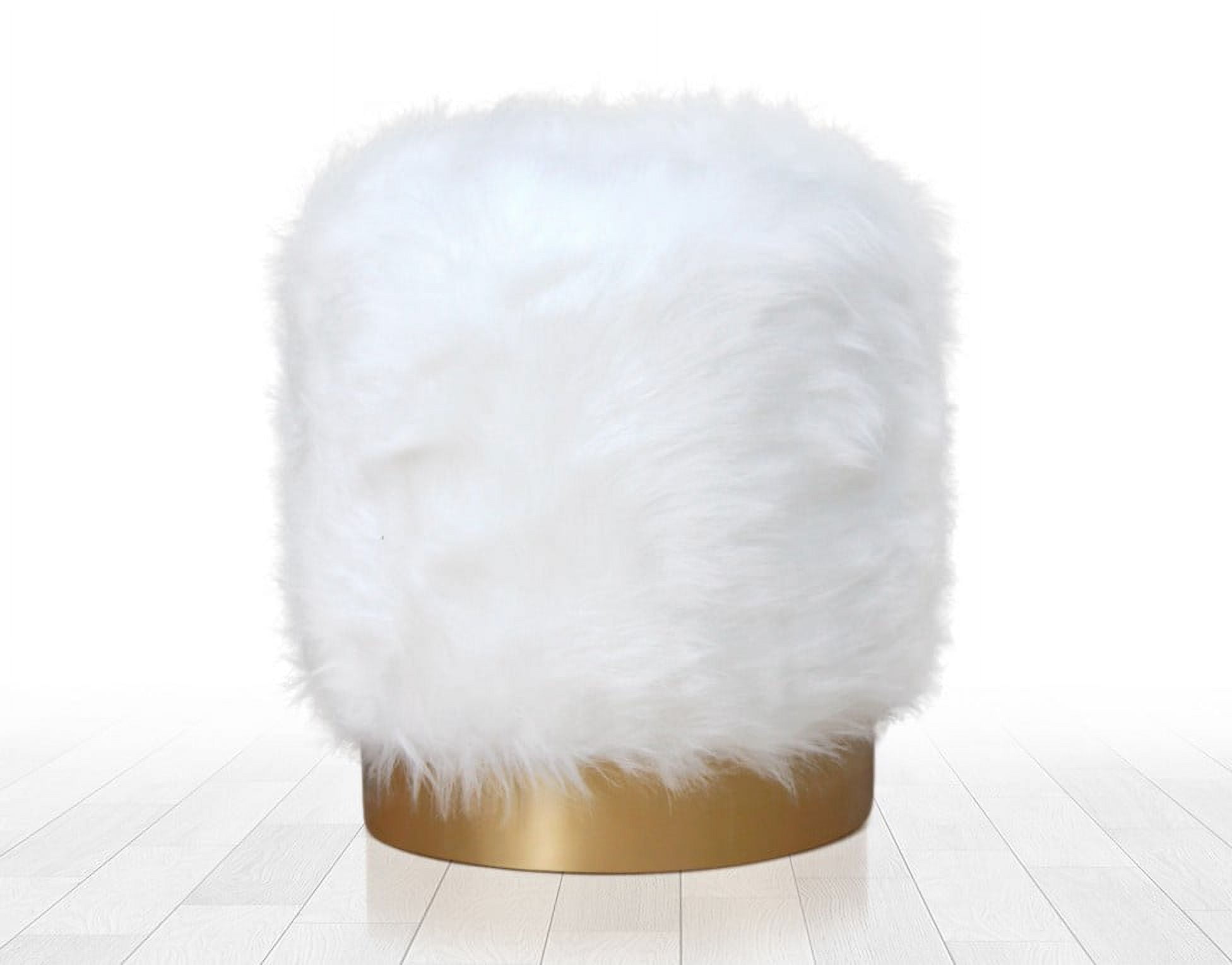 Fluffe - Lovett - White Pouffe - Walmart.com