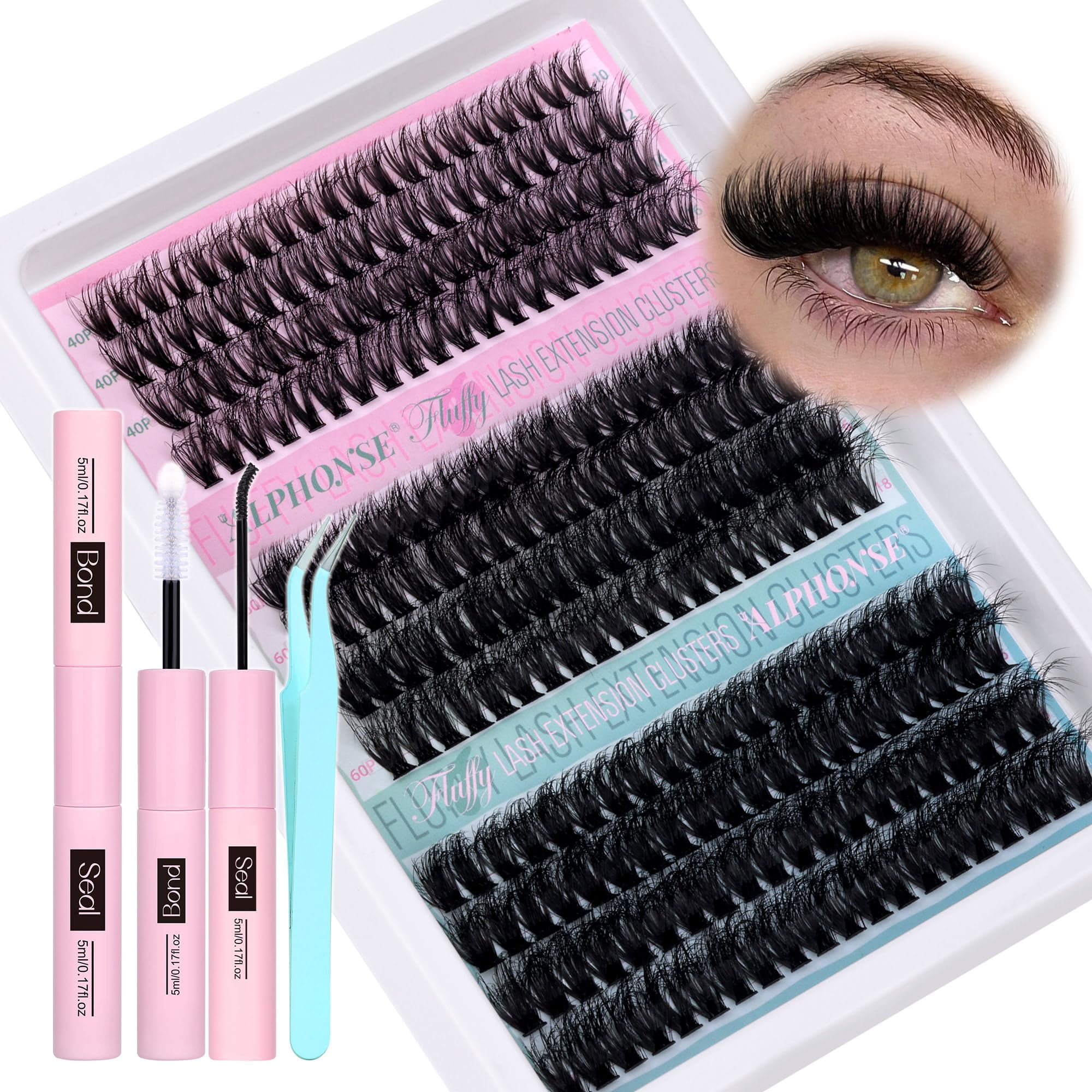 Fluffier Lash Clusters Kit IFF17 40D+60D+80D Volume Cluster Eyelash ...