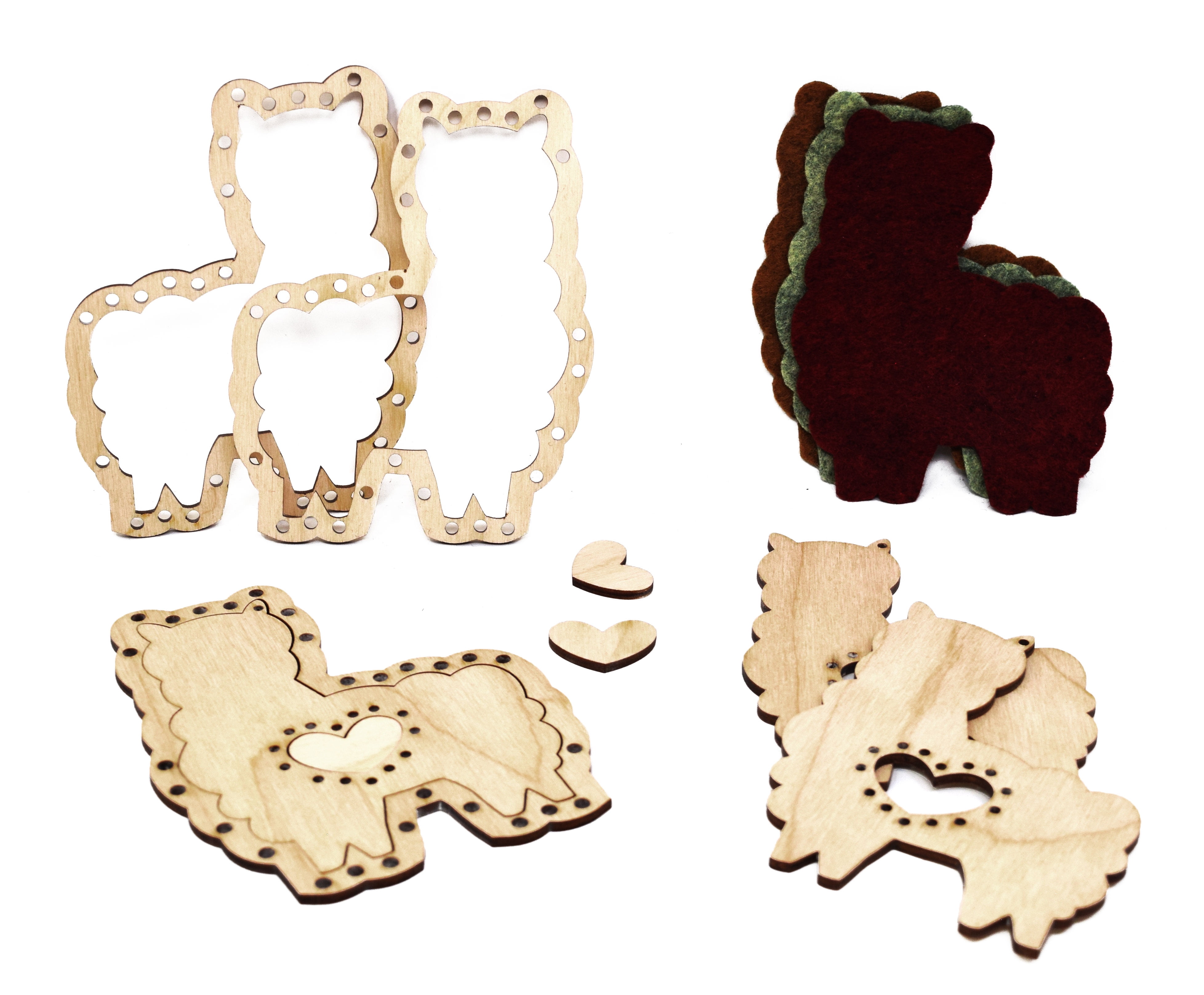 Fluffy Alpaca - DIY Weaving loom Set - 4.5 x 3.5 inch ornament mini llama looms Weaving Craft ...
