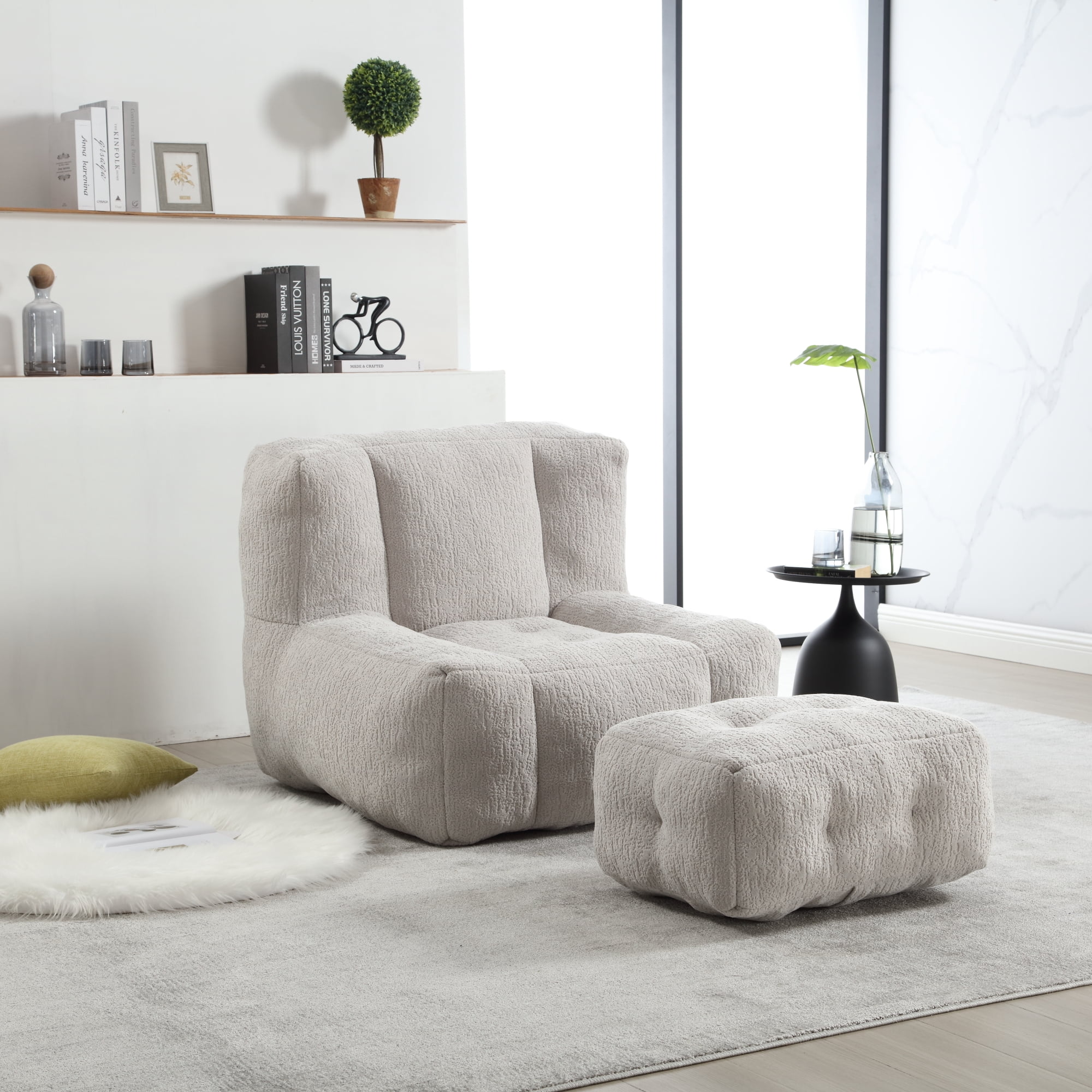 Fluffy Bean Bag Chair, Comfortable Bean Bag for Adults and Children ...