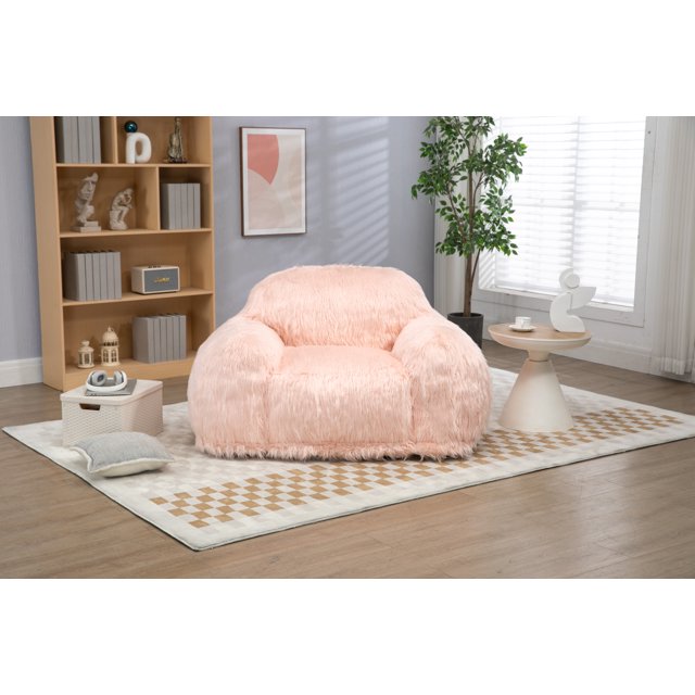 Fluffy Bean Bag Chair, High Density Foam Lazy Sofa for Adults, Teens ...