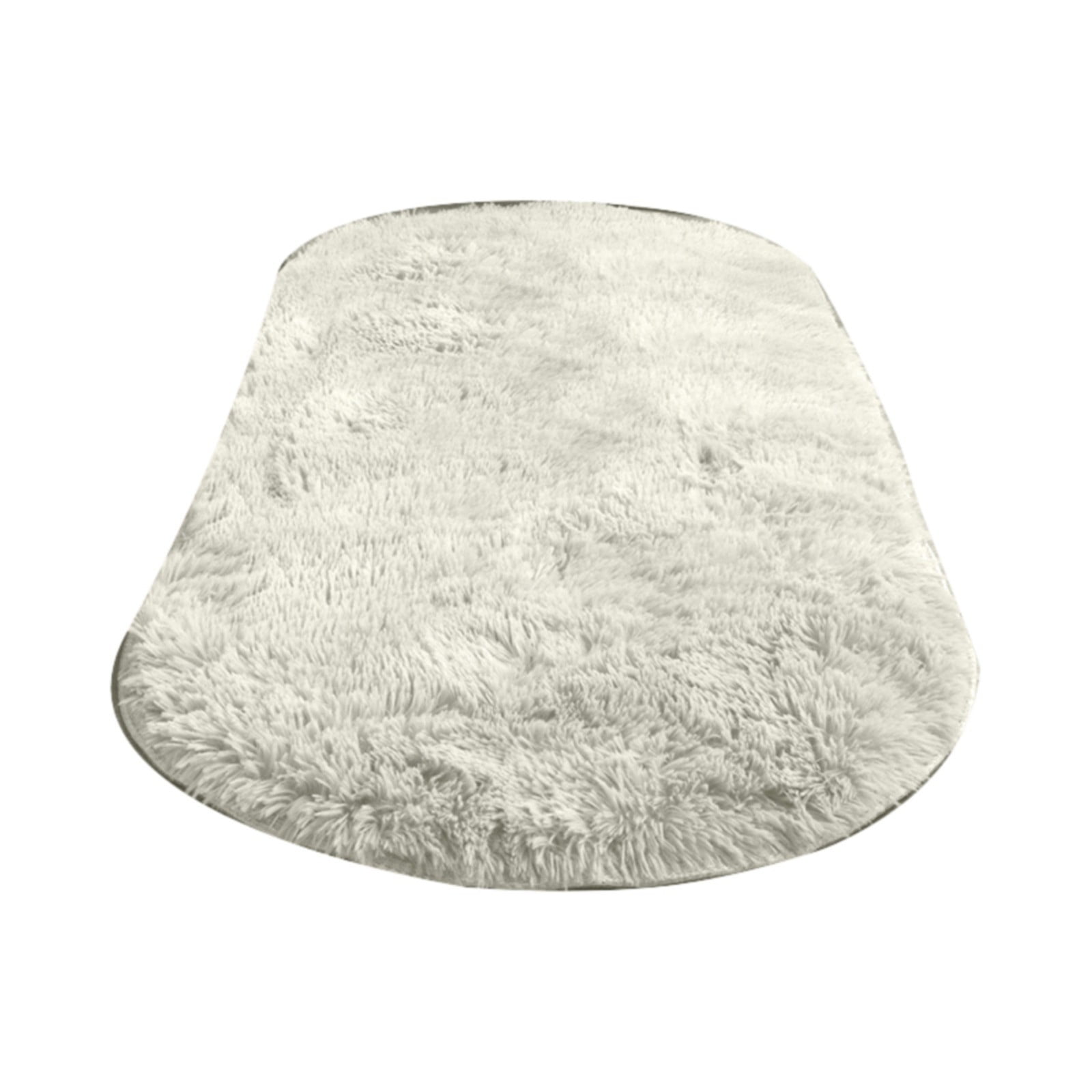 Fluffy Bedroom Rug Oval Fluffy Mat Small Oval Rug 23.62"x15.74,Non-Slip ...