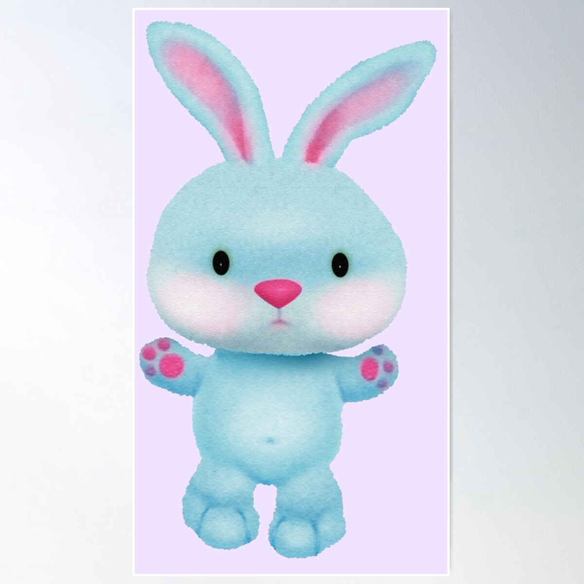 Fluffy Blue Bunny By Maxine Gadd Poster Wall Art, Modern Wall Decor For ...