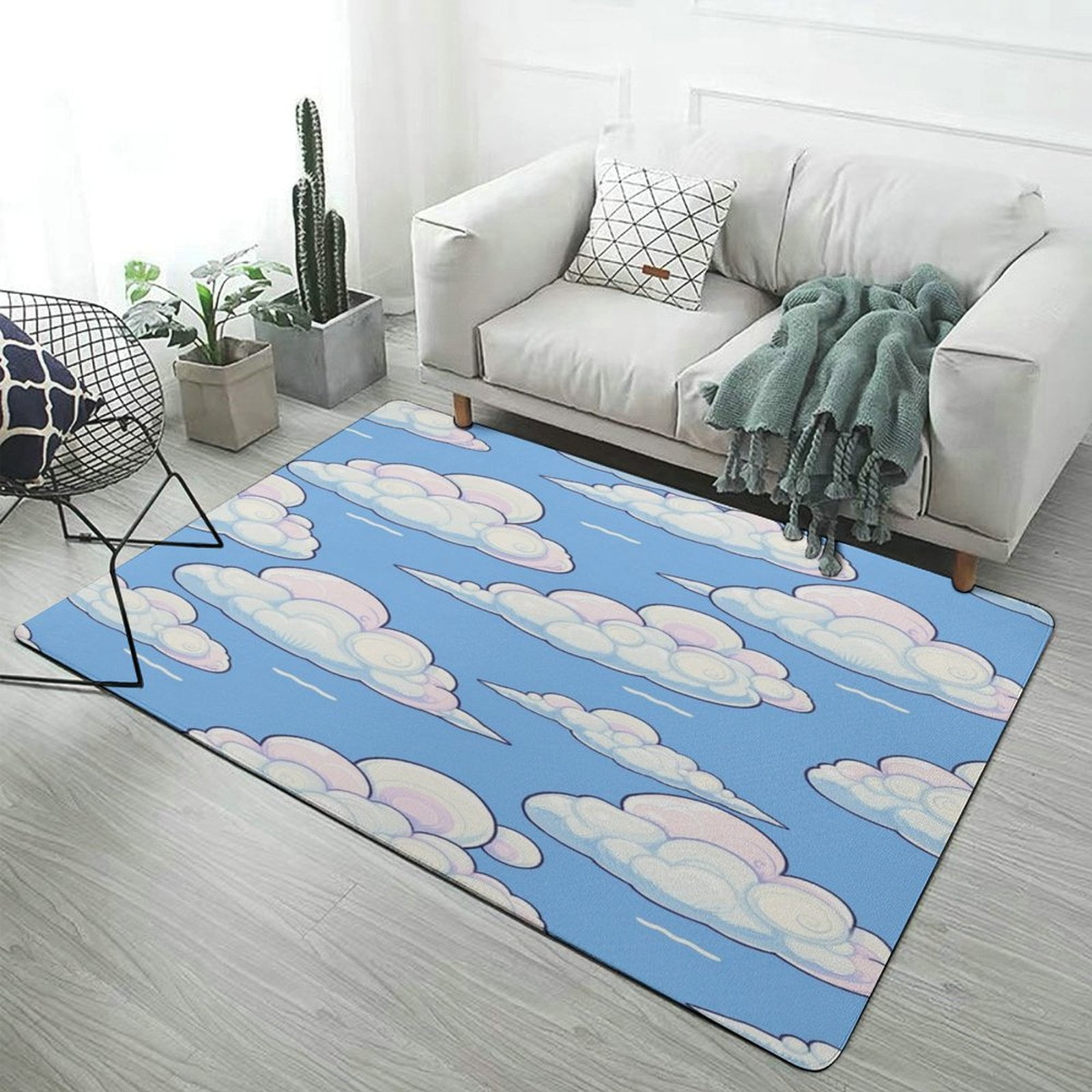 Fluffy Blue Sky Clouds Carpet Large Size Living Room American Style ...
