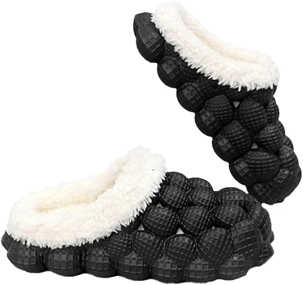 Fluffy Bubble Slippers for Men Women Cozy Comfy Plush House Slippers ...