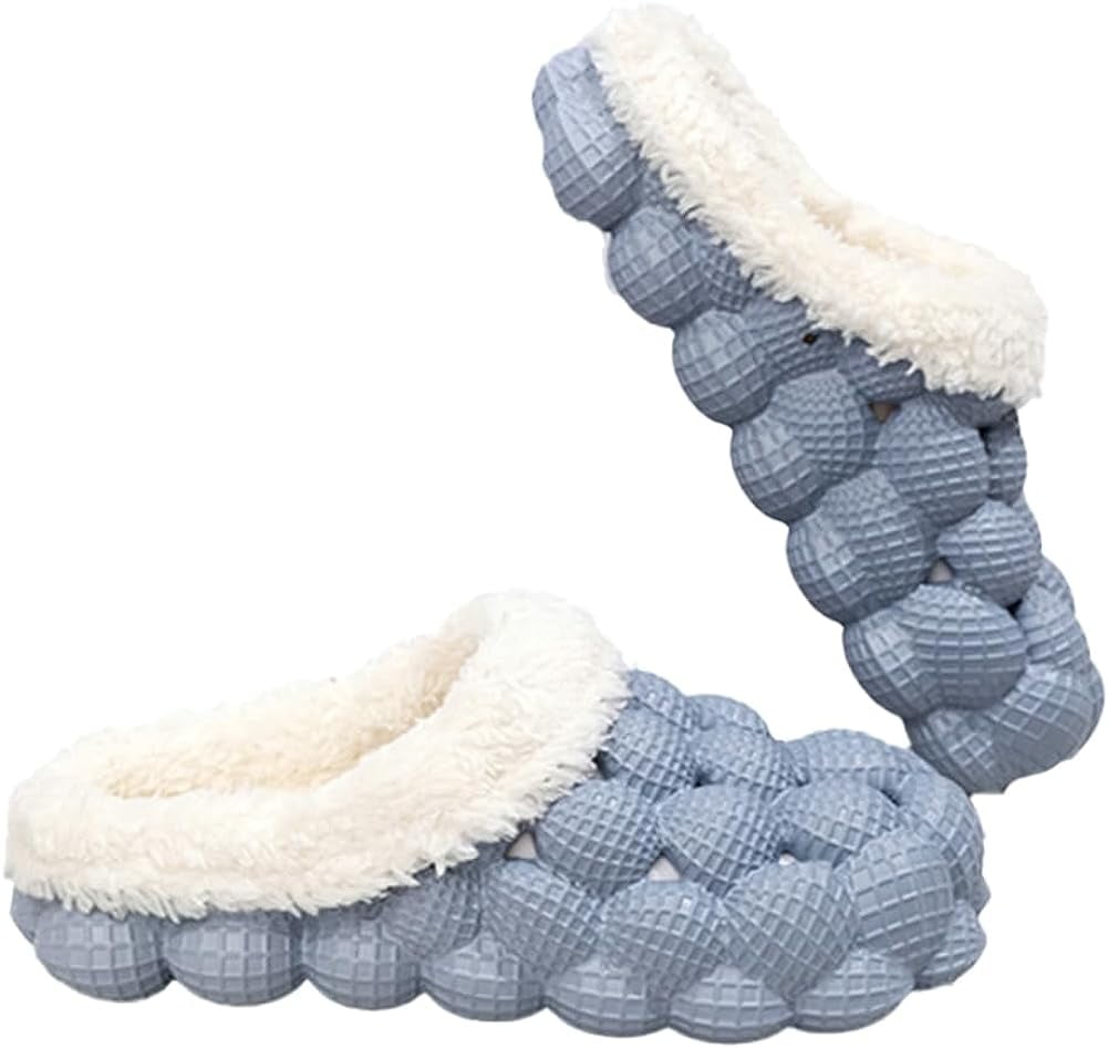 Fluffy Bubble Slippers for Men Women Cozy Comfy Plush House Slippers ...
