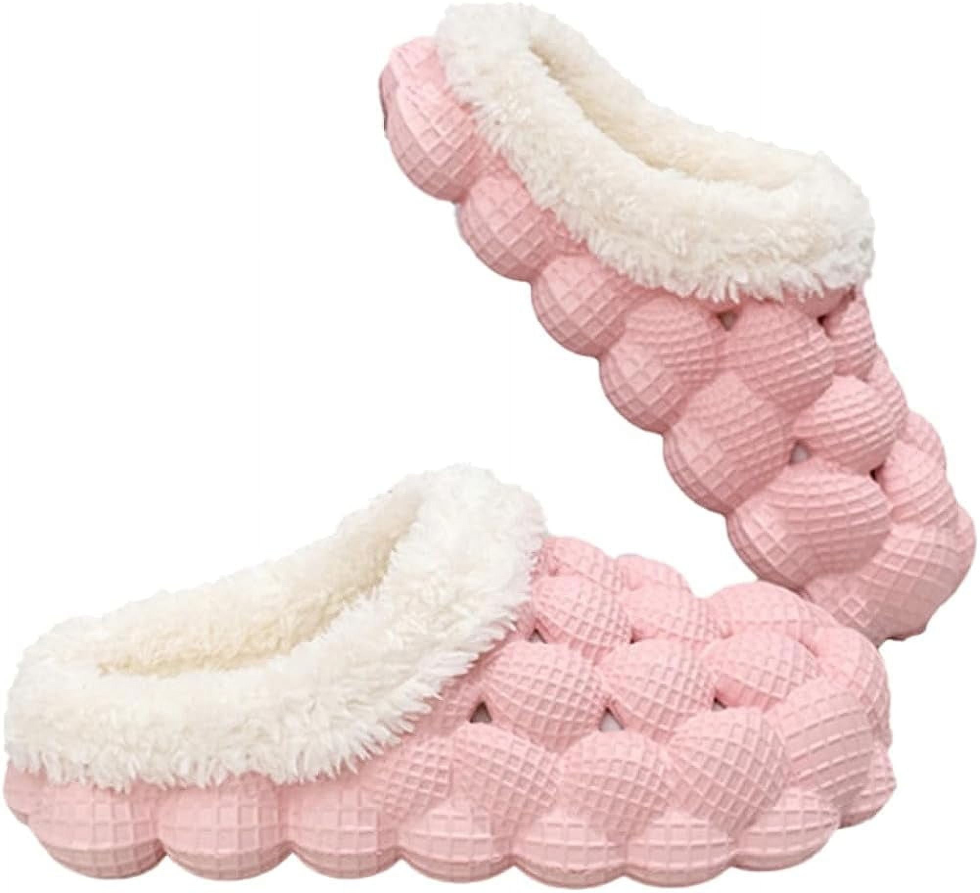Fluffy Bubble Slippers for Men Women Cozy Comfy Plush House Slippers ...