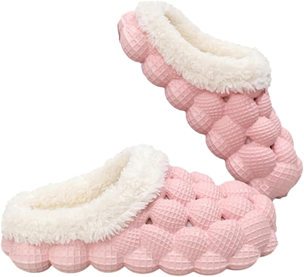 Fluffy Bubble Slippers for Men Women Cozy Comfy Plush House Slippers ...