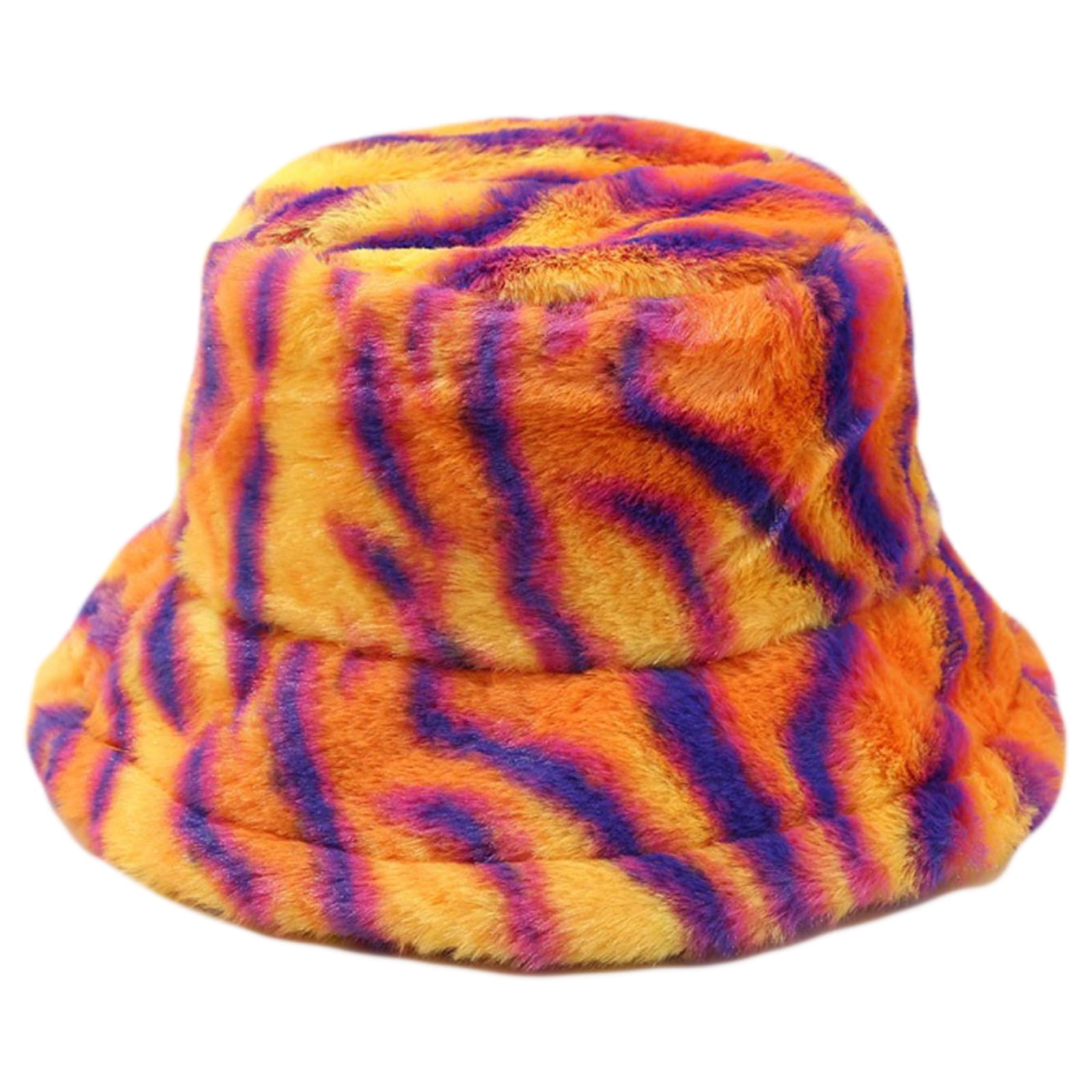 Fluffy Bucket Hats Thicken Fuzzy Plush Hip Hop Hat Cute Fisherman Hat ...