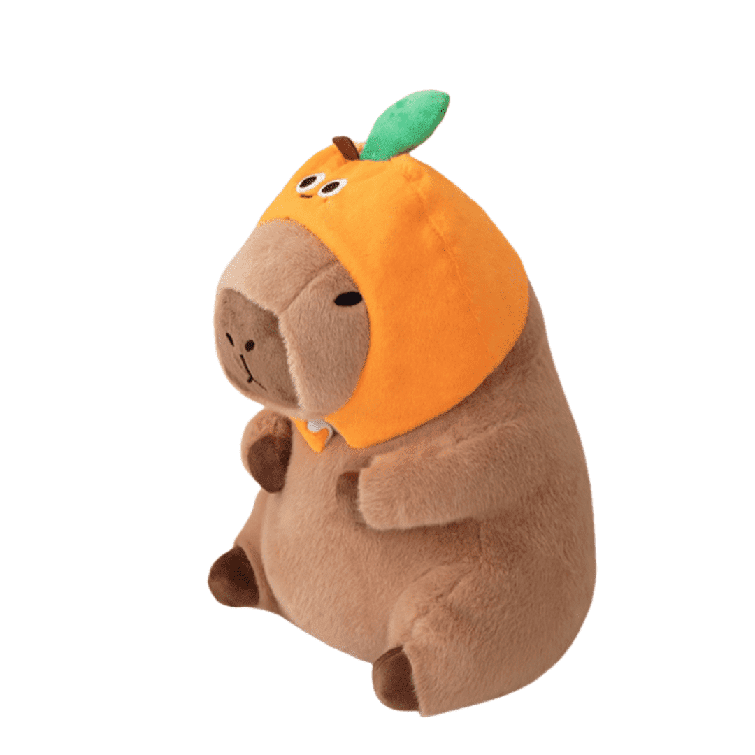 Cute Capybara with Frog Stuffed Toy - Fluffy Capybara Plush Doll ...