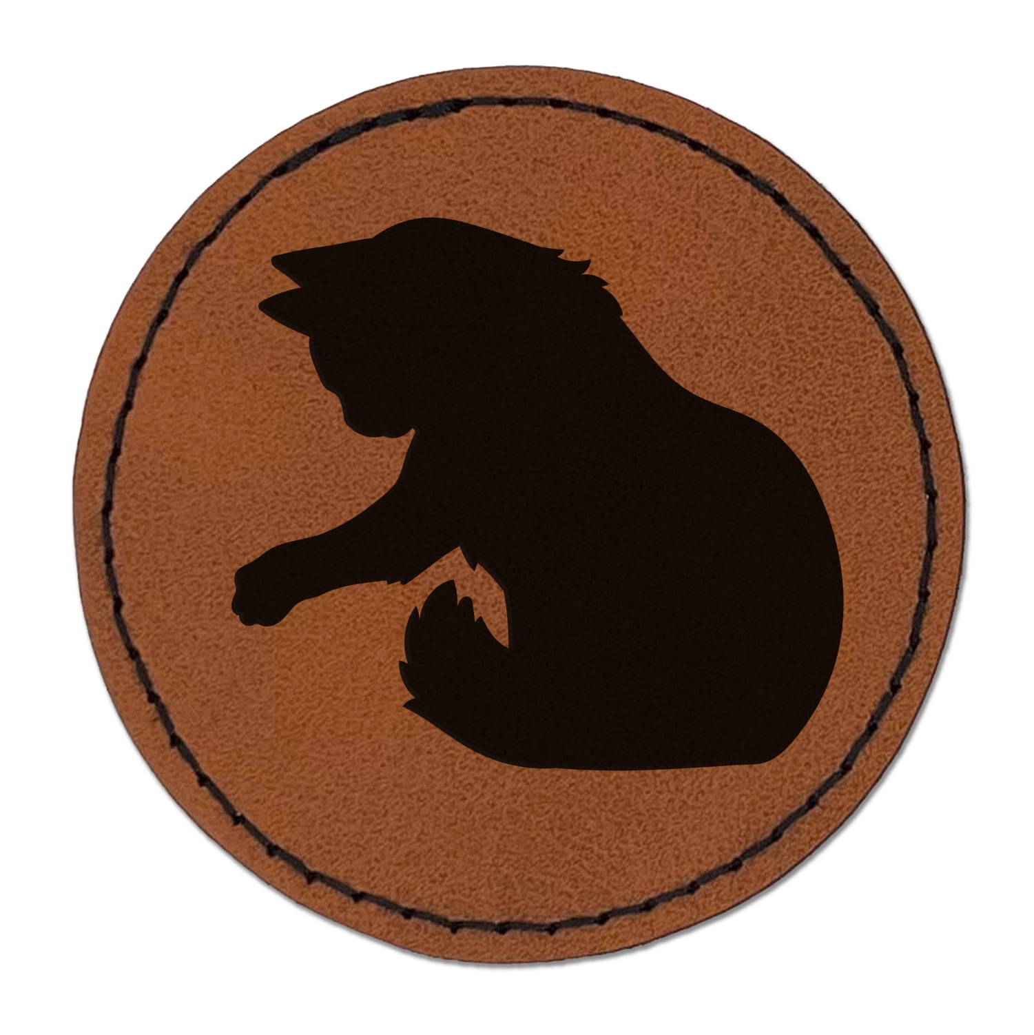 Fluffy Cat Kitten Hitting Something with Paw Claw 2.5" Faux Leather ...