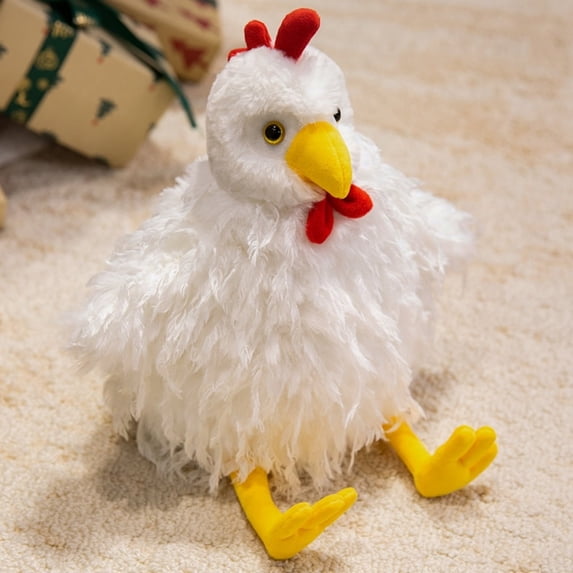 Fluffy Chicken Stuffed Animal Plush - Realistic Hen Plush Toy - Fun ...