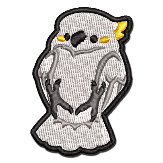 Fluffy Cockatoo Bird on Back Applique Multi-Color Embroidered Hook ...