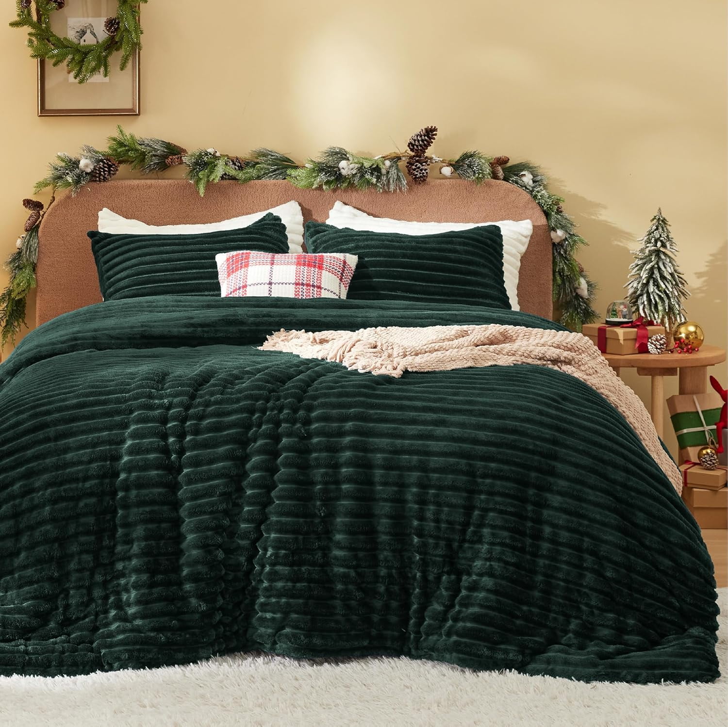 Fluffy Comforter Set King - Super Soft Faux Fur Comforter King Size ...