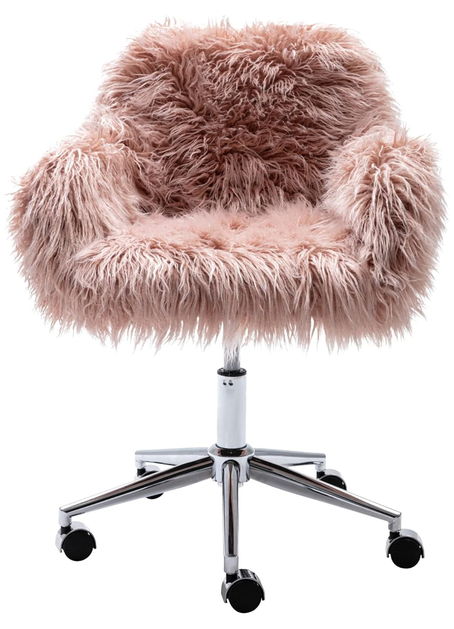 Fluffy Desk Chair, Faux Fur Furry Home Office Chair, Fuzzy Swivel ...