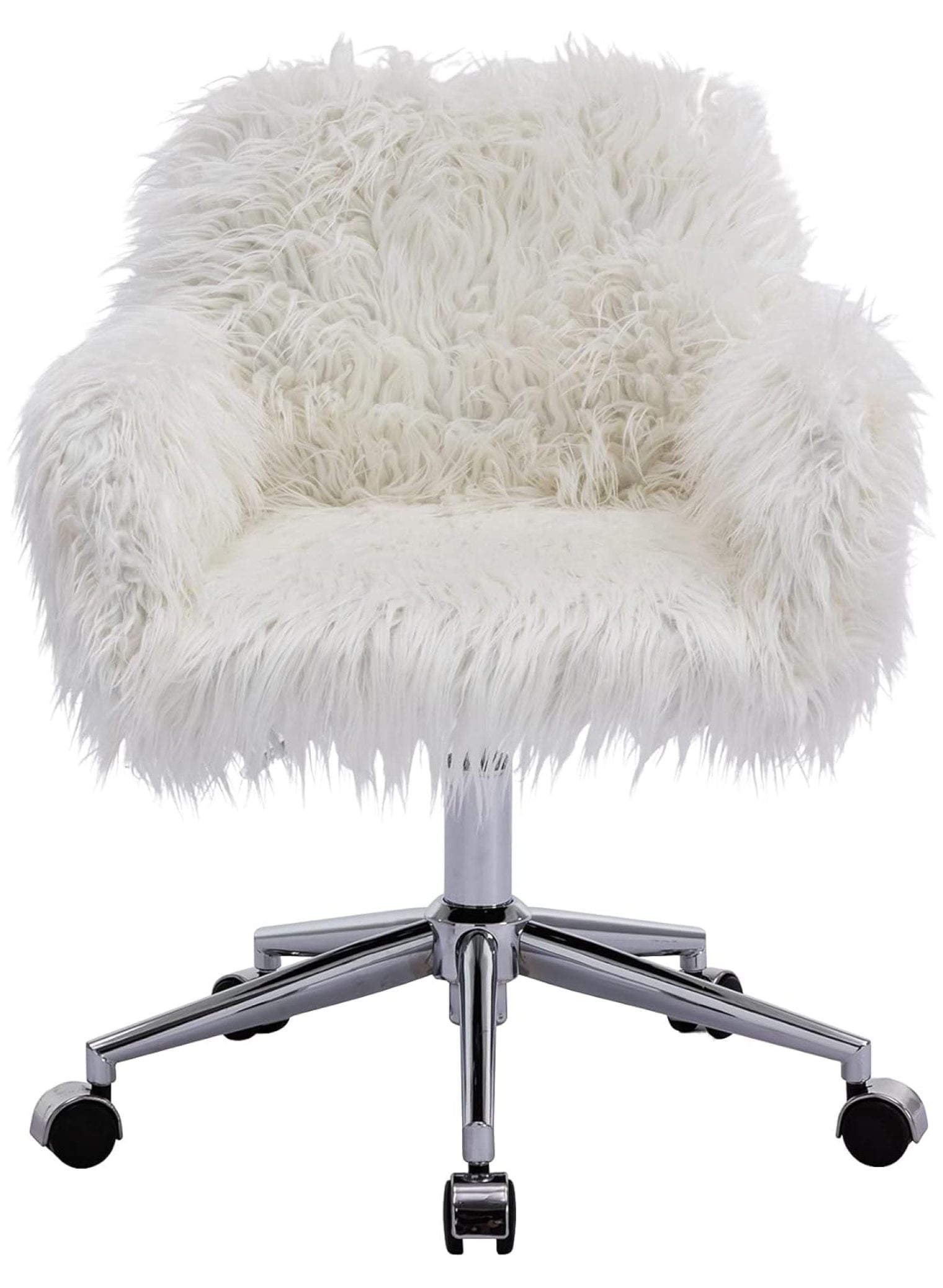 Fluffy Desk Chair, Faux Fur Furry Home Office Chair, Fuzzy Swivel ...