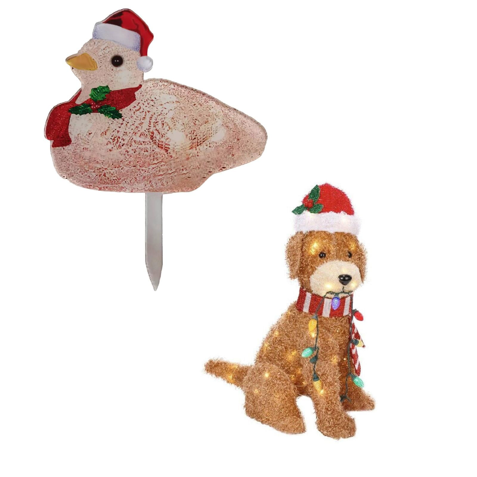 Fluffy Doodle Dog Deco Plush Dog With Light String Yard Skeleton 12 Ft ...