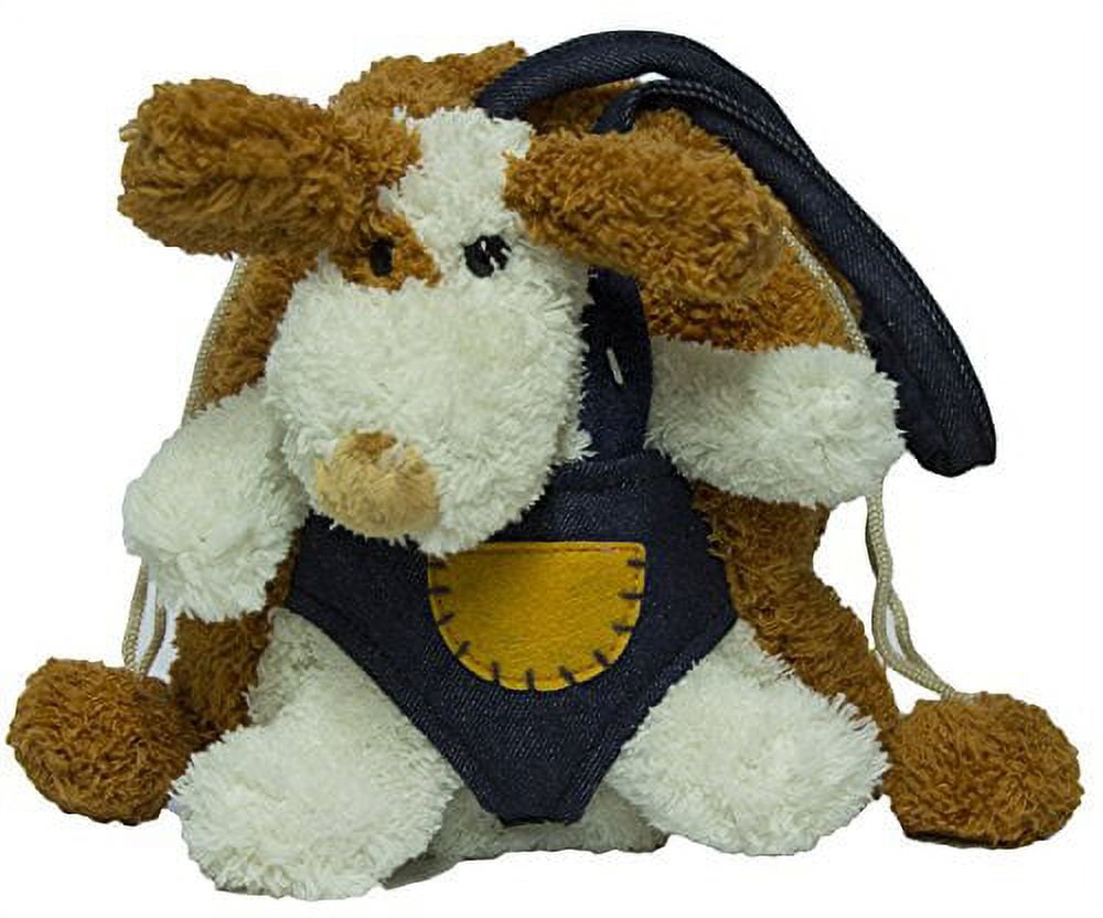 Fluffy Drawstring Animal Carrier Purse with Removable Plush Toy ...
