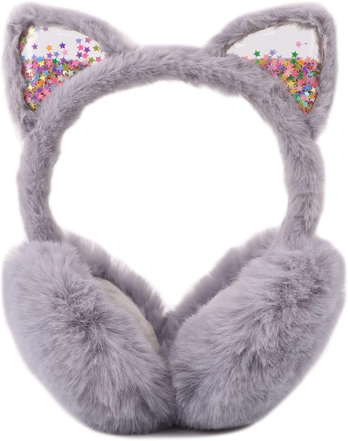 Fluffy Ear Muff for Women Plush Foldable Earmuffs Kids Winter Earmuffs Girls Boys Cold Weather ...