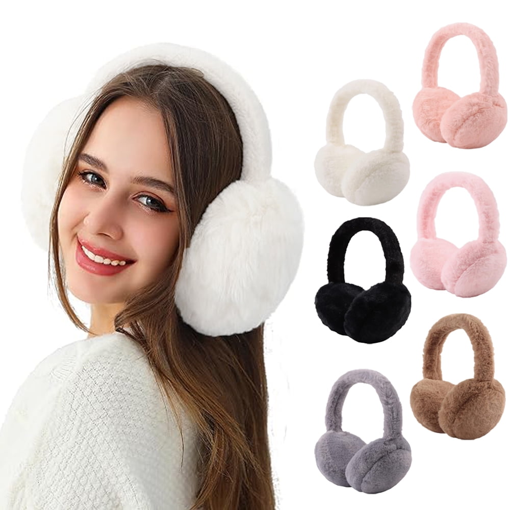 Fluffy Ear Muff for Women Plush Foldable Earmuffs Kids Winter Earmuffs ...