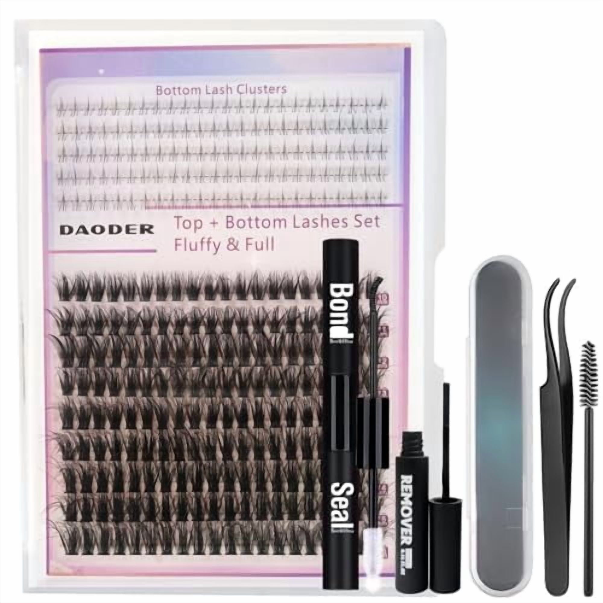 Fluffy Eyelash Extension Kit Wispy Cluster Lashes Natural Look DIY Lash ...