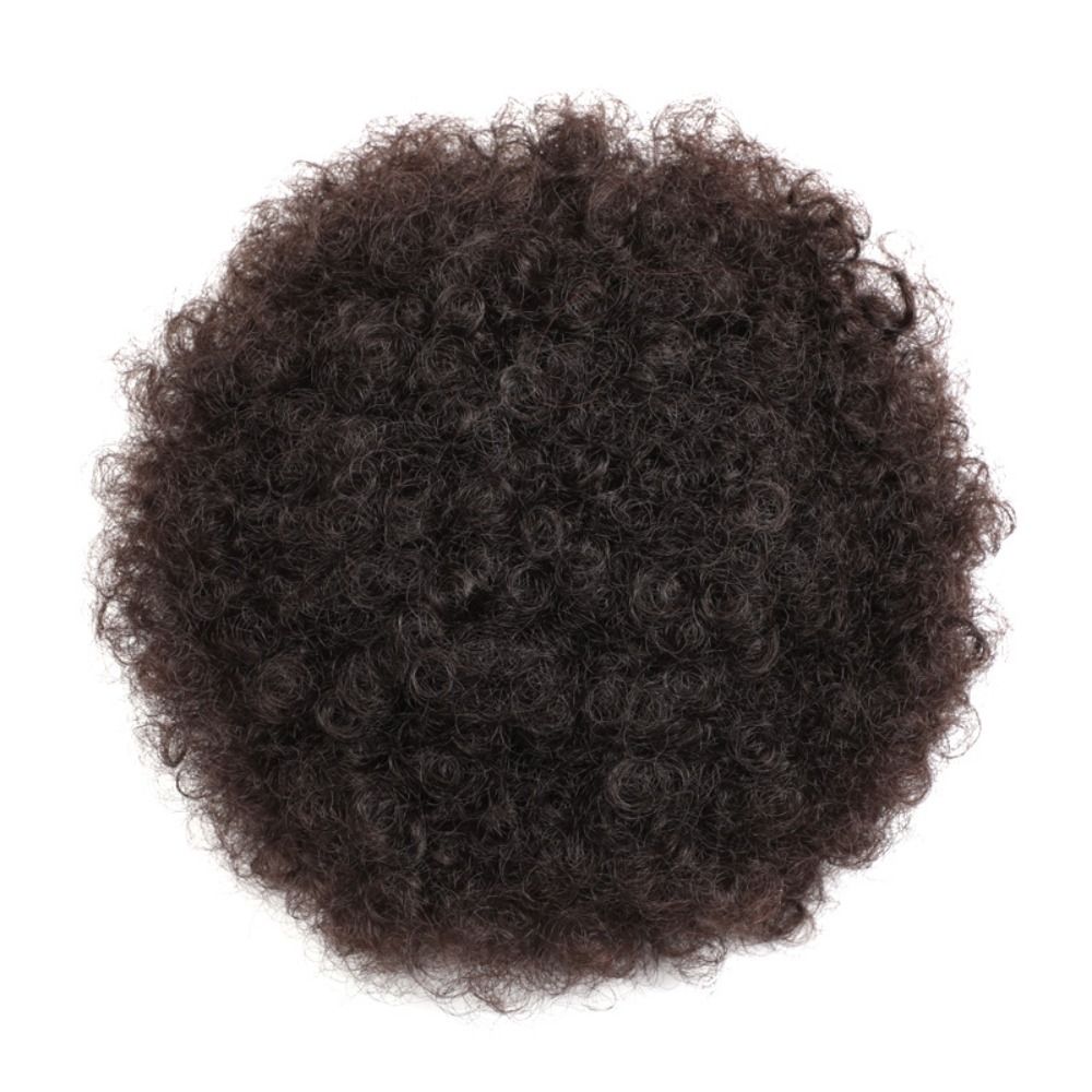Fluffy Fashion Nutural Chignon Brazilian 8Inch Afro Puff Ponytail Hair ...