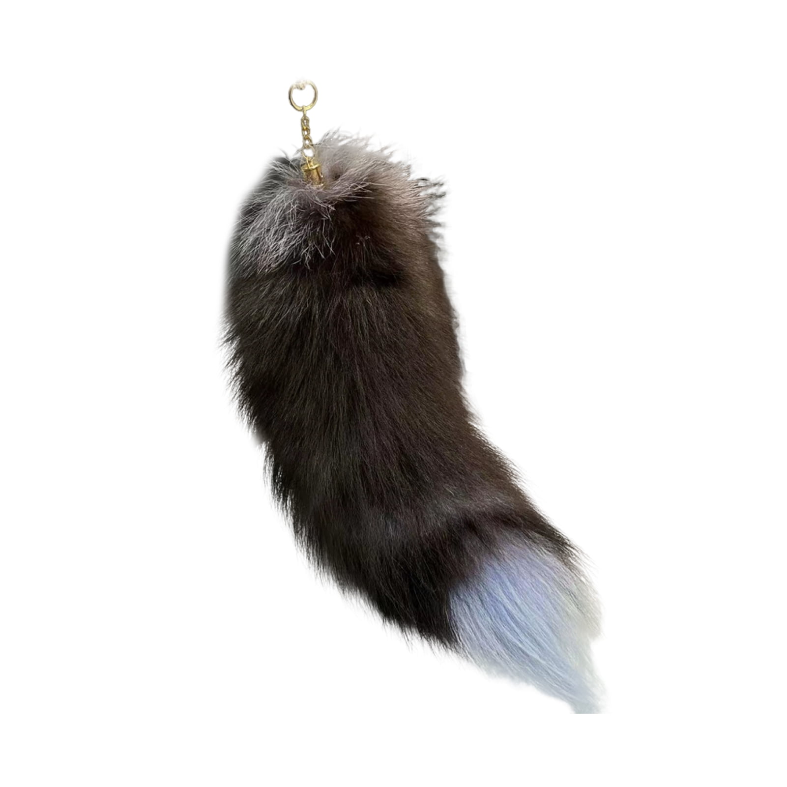 Fluffy Faux Fur Wolf Tail Keychain Black Red Purple Fox Tail Keyring ...
