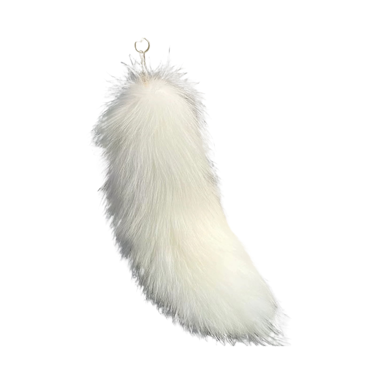 Fluffy Faux Fur Wolf Tail Keychain Black Red Purple Fox Tail Keyring ...