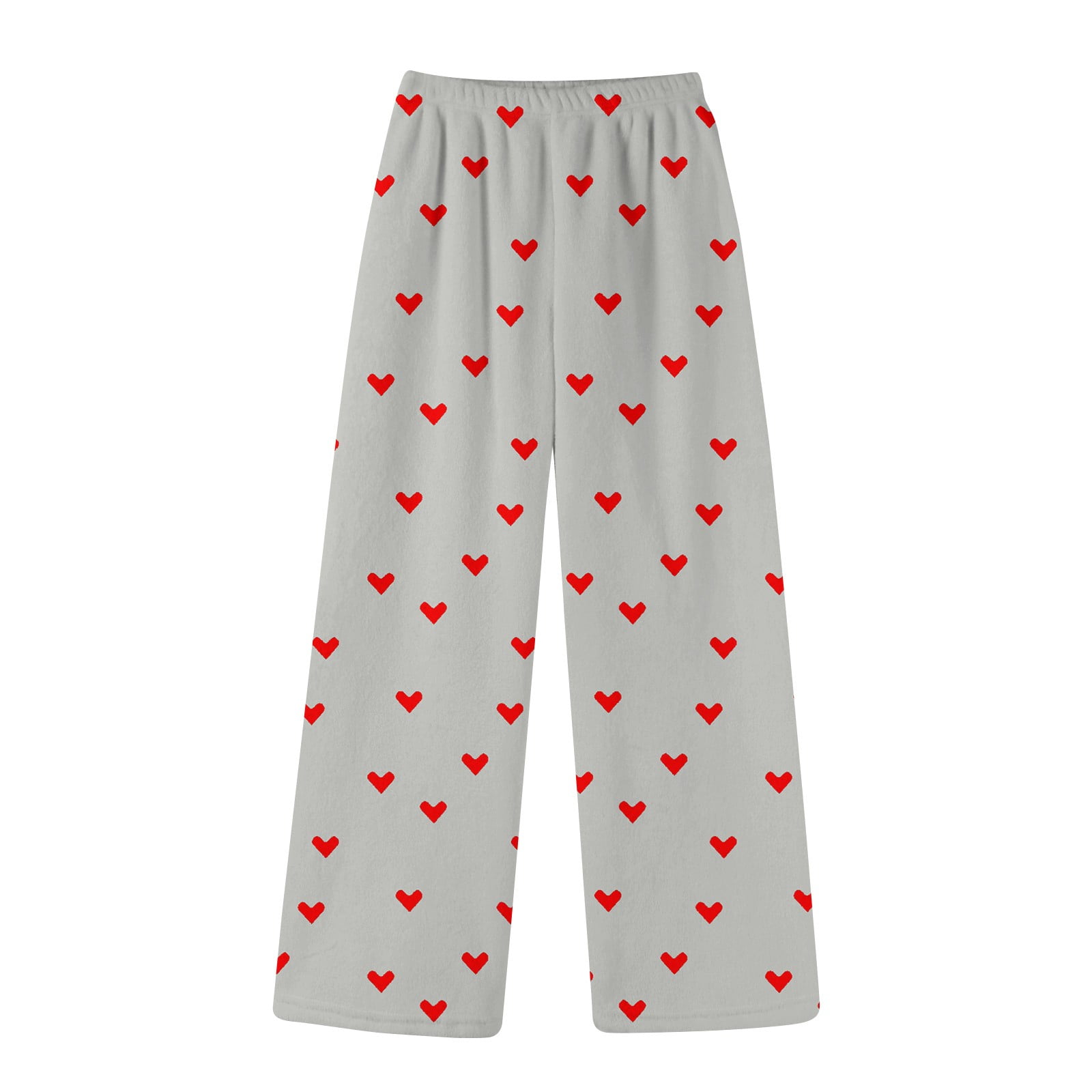 Fluffy Flannel Pants for Women Plush Heart Fuzzy Home Pants Comfy ...