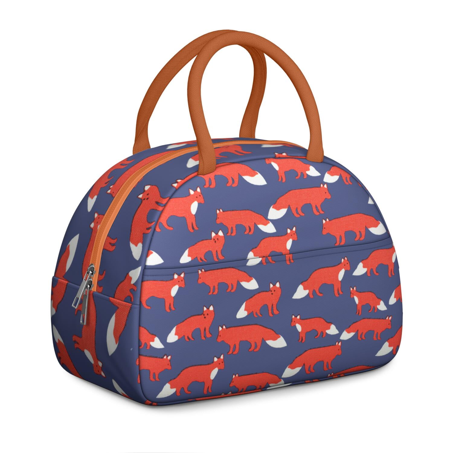 Fluffy Fox Lunch Bag – Artistic Fox in the Forest with Floral Accents ...