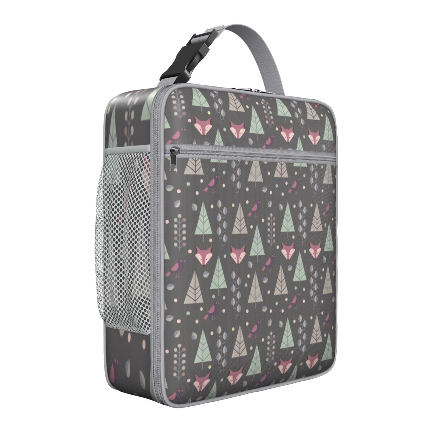 Fluffy Fox Lunch Box Bag, Reusable Insulated Cooler Tote with Cute ...