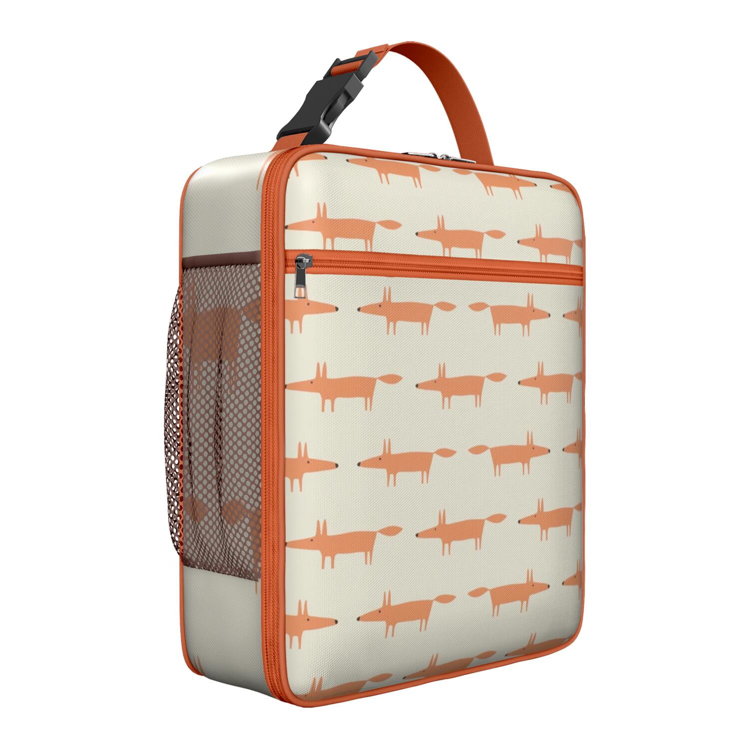 Fluffy Fox Lunch Box Bag, Reusable Insulated Cooler Tote with Cute ...