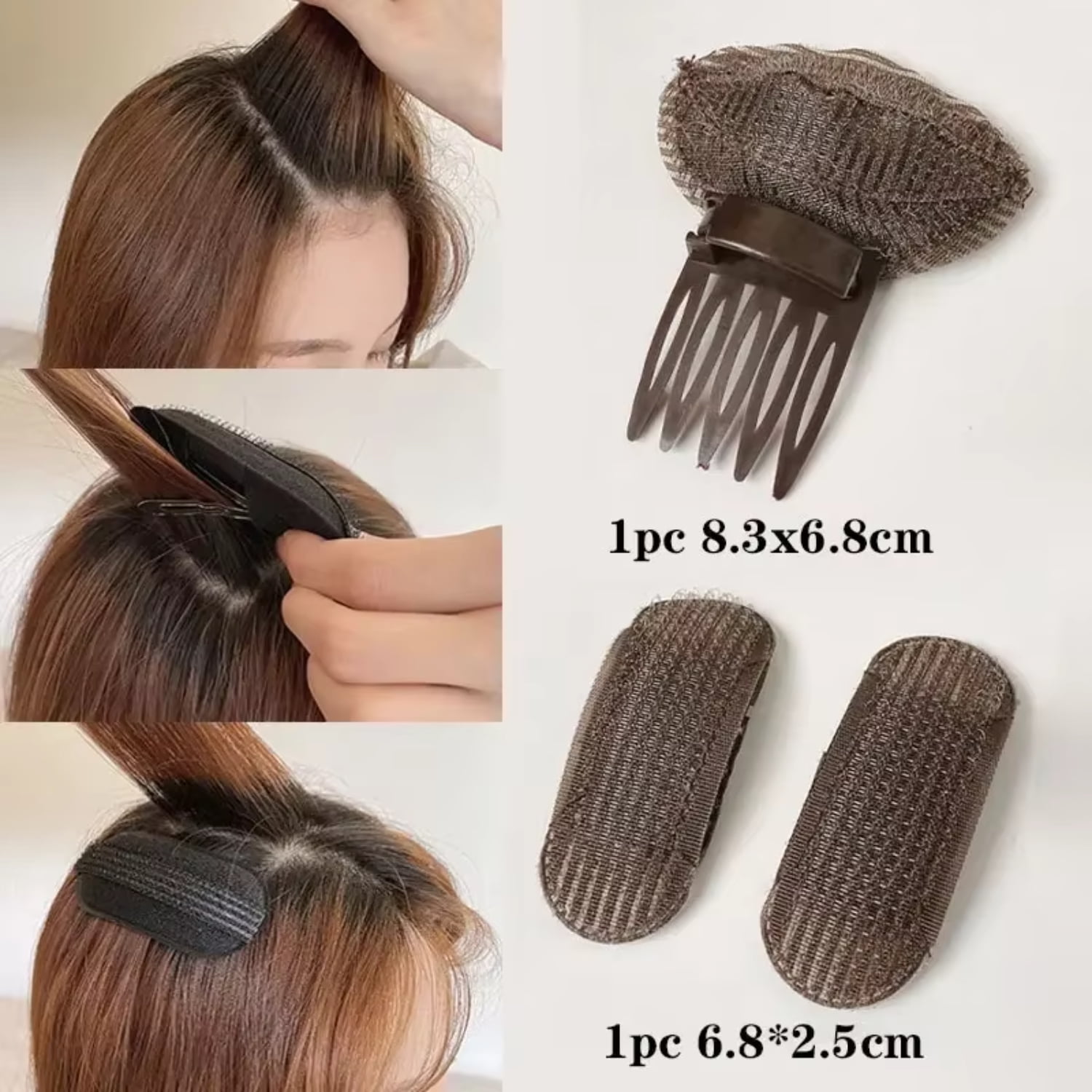 Fluffy Front Hair Line Volume Base Puff Cushion Hair Clips Bun Styling ...