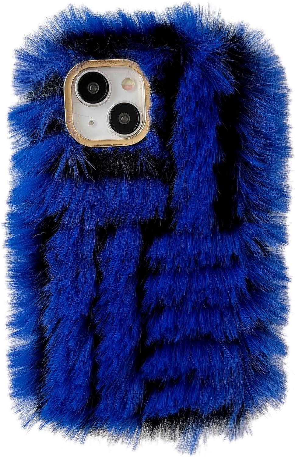 Fluffy Fuzzy Furry Warm Plush Stripe Pattern Compatible with iPhone ...