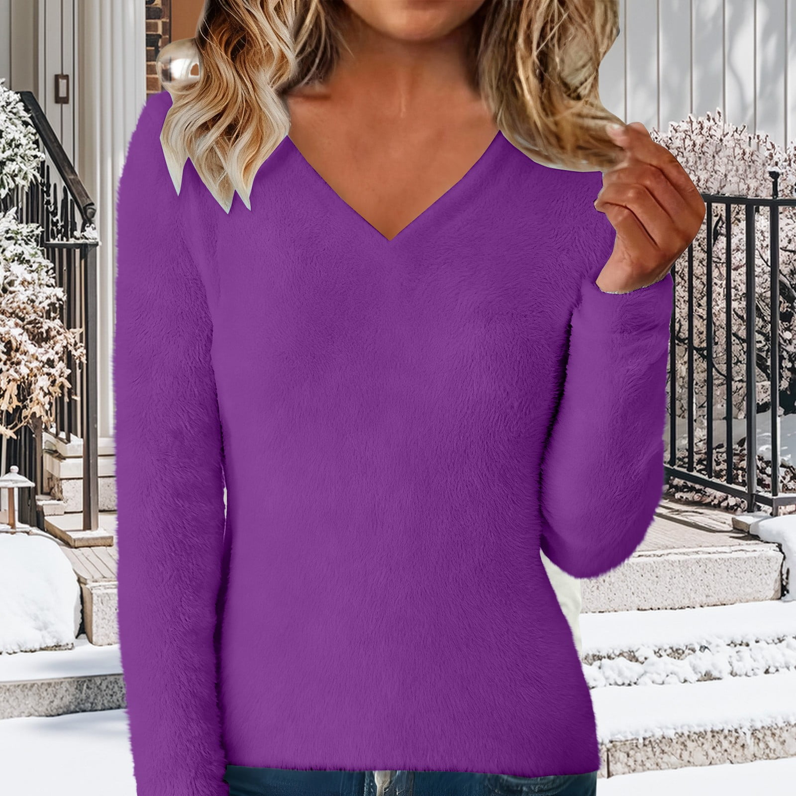 Fluffy Fuzzy Jumper Sweater Fuzzy Sweater Warm Chunky Pullover Crewneck ...