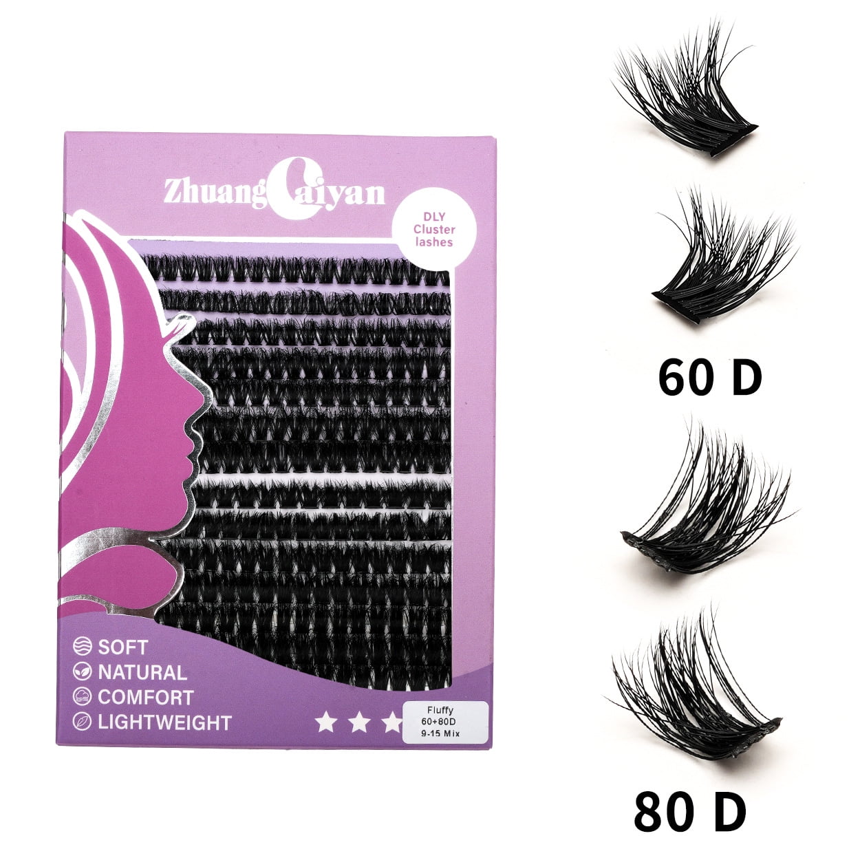 Fluffy Lash Clusters Kit 30D 40D 60D 80D 100D Eyelash Clusters Kit Cat Eye Lash Clusters Bond ...