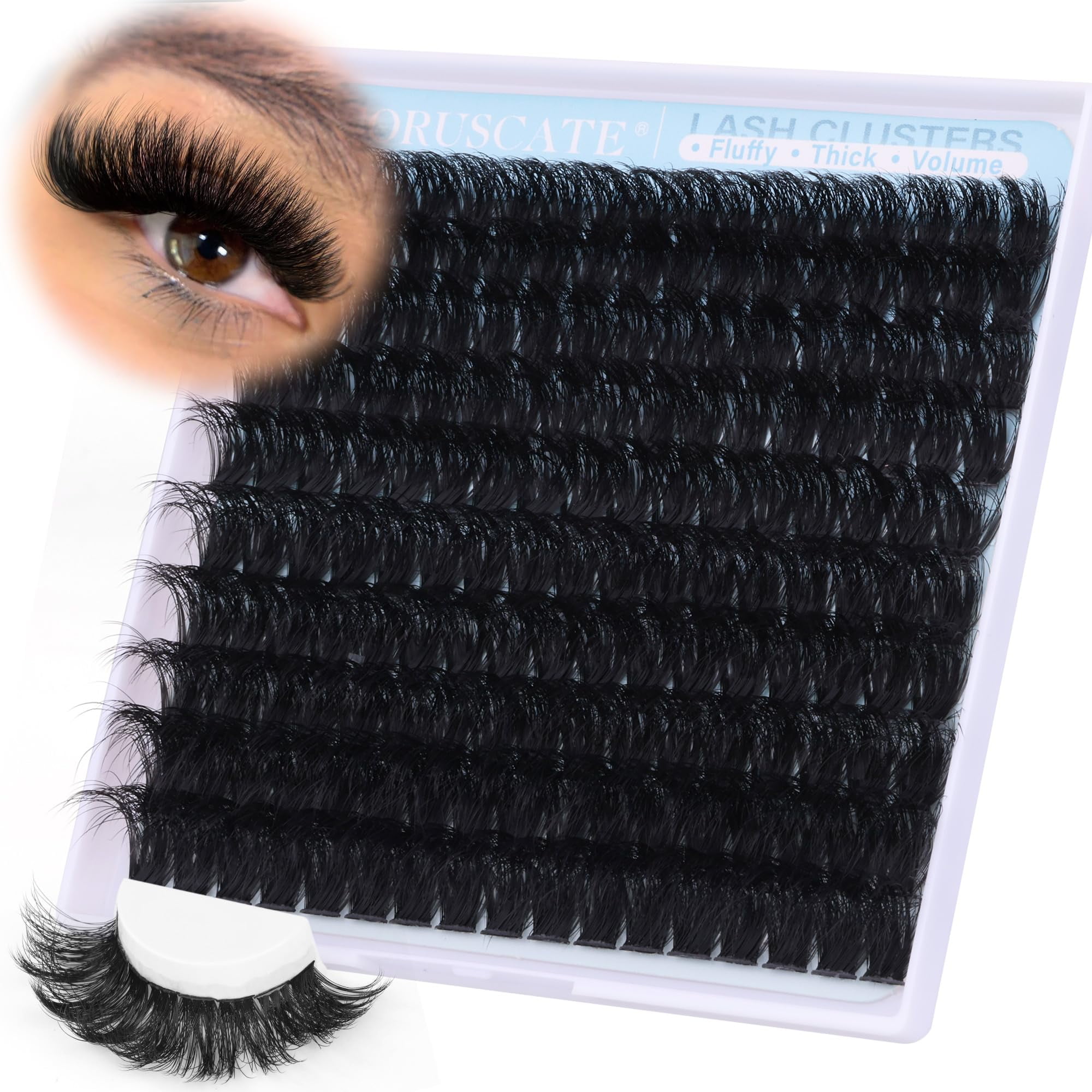 Fluffy Lash Clusters Long AIF9 Eyelash Clusters, 180D Thick Cluster Eyelash Extensions 14-20mm ...