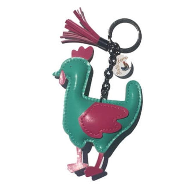Fluffy Layers 250726 4 x 4 in. PVC Chicken Key Chain with Tassel, Pink ...