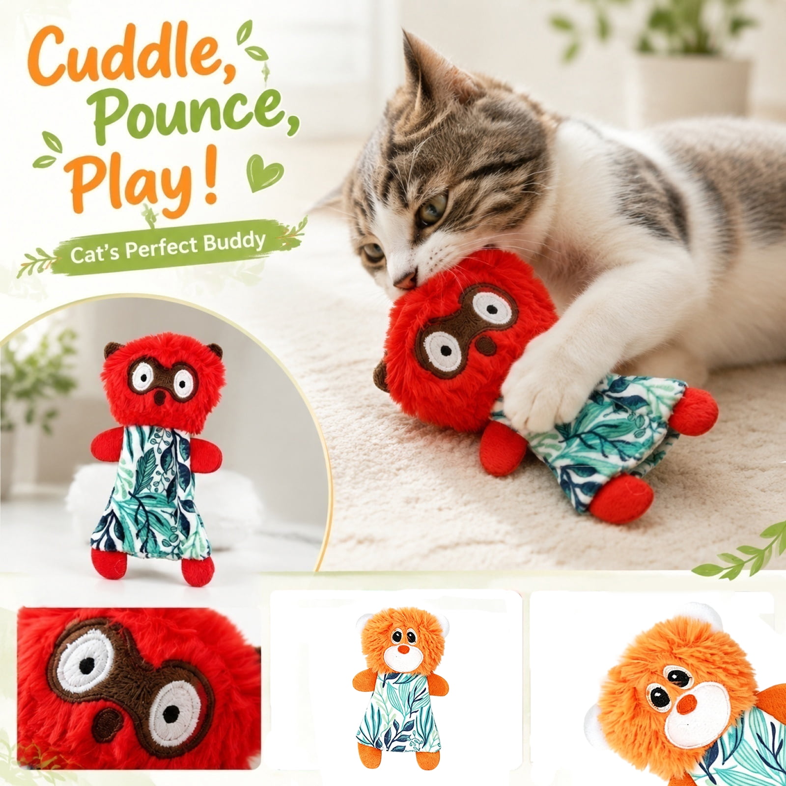 Fluffy Mane Stuffed Lion Interactive Toys Soft Fabric Crinkle Texture ...