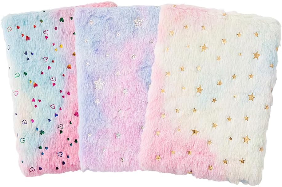 Fluffy Notebook 3pcs, A5 Notebook Fuzzy Journal Cute Plush Covered ...
