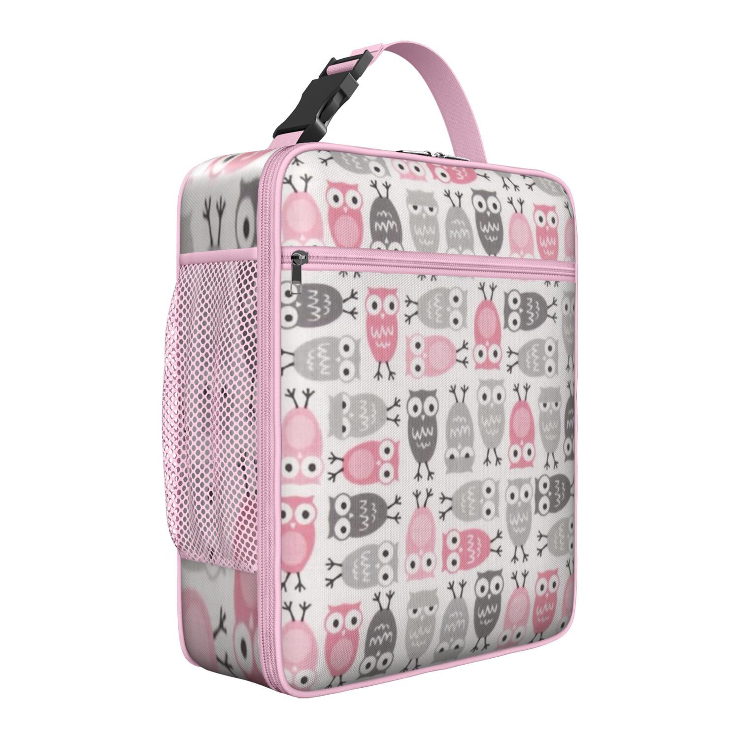 Fluffy Owl Lunch Box, Cartoon Owl with Big Eyes and Snowy Night Design ...