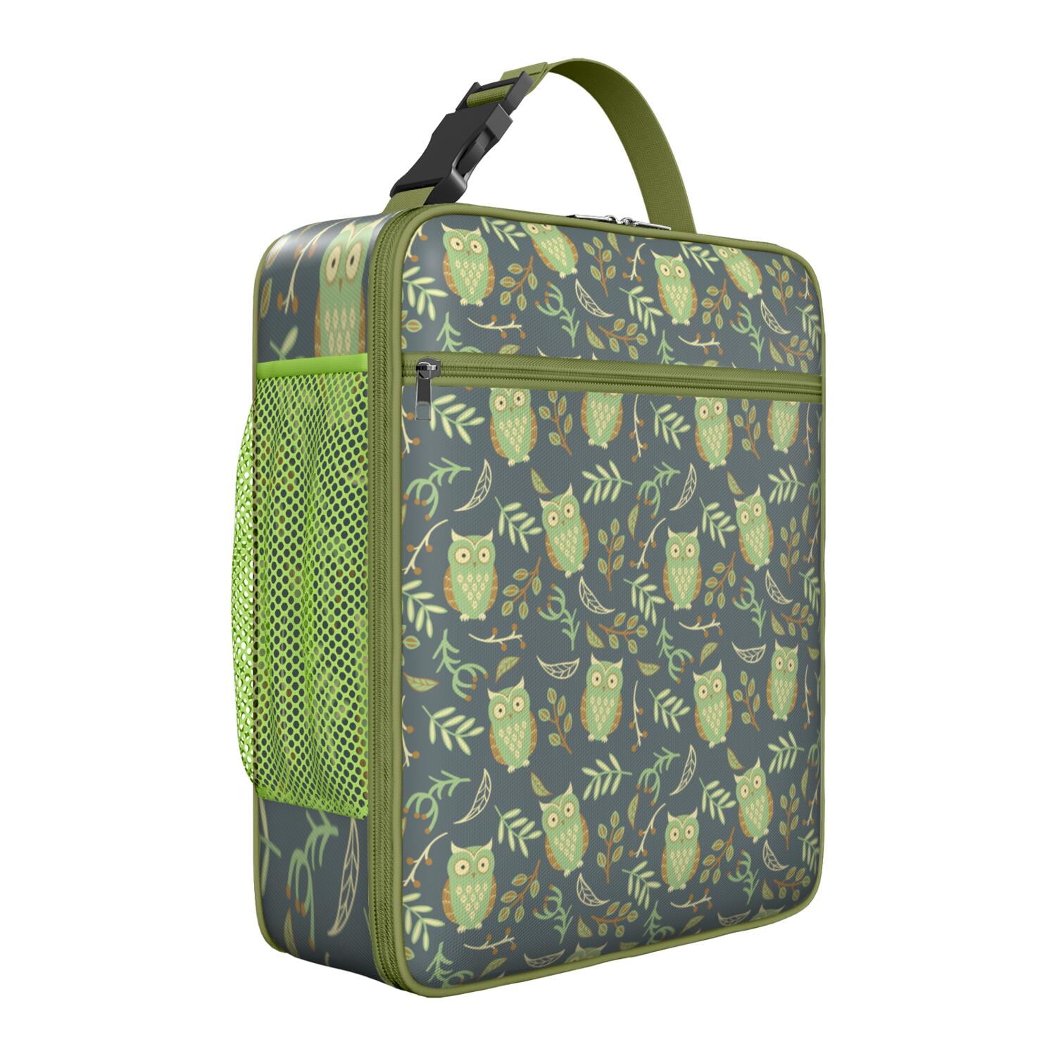 Fluffy Owl Lunch Box, Cartoon Owl with Big Eyes and Snowy Night Design ...
